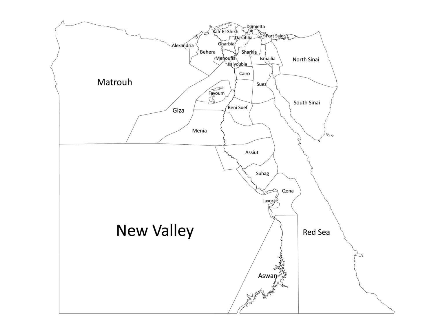 Egypt labeled map | Labeled Maps