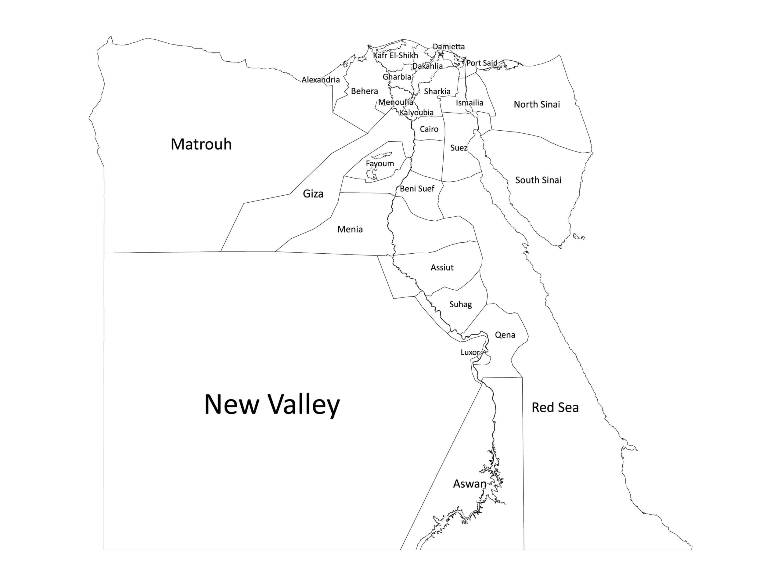 Egypt labeled map | Labeled Maps