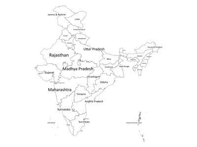 India labeled map | Labeled Maps