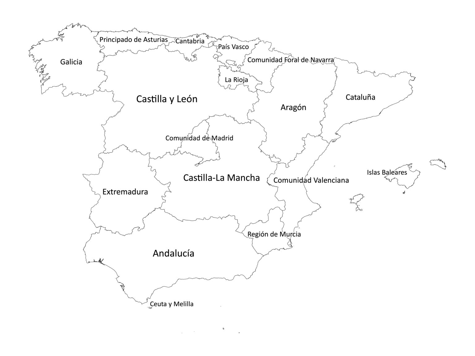 Spain labeled map | Labeled Maps