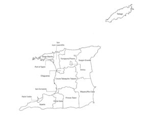 Labeled map of Trinidad and Tobago | Labeled Maps