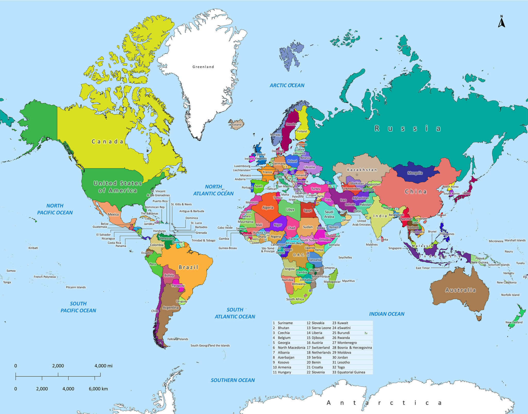 Labeled world map | Labeled Maps