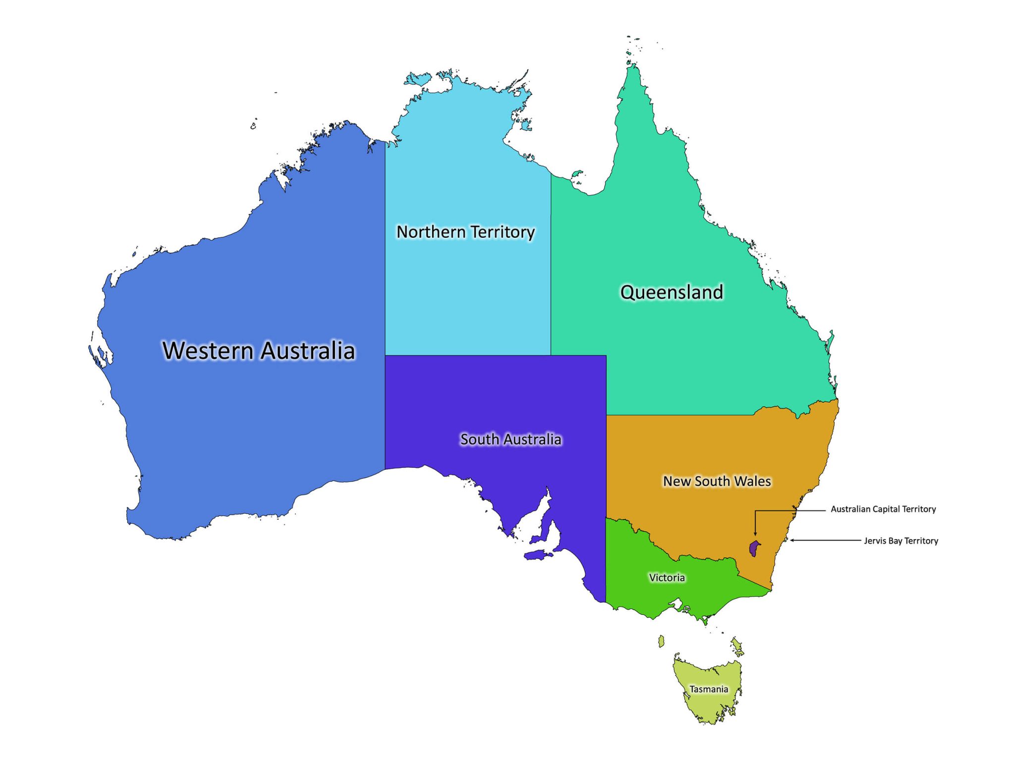 Australia Labeled Map Labeled Maps